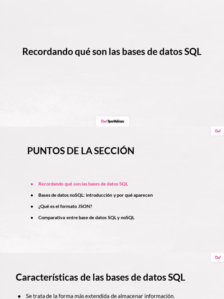 Sesión 1 - Clase 2 Recordando Qué Son Las Bases de Datos SQL | PDF