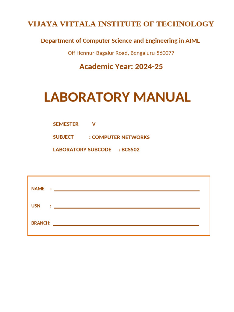 CN Lab Manual - BCS502 | PDF | Engineering | Computing