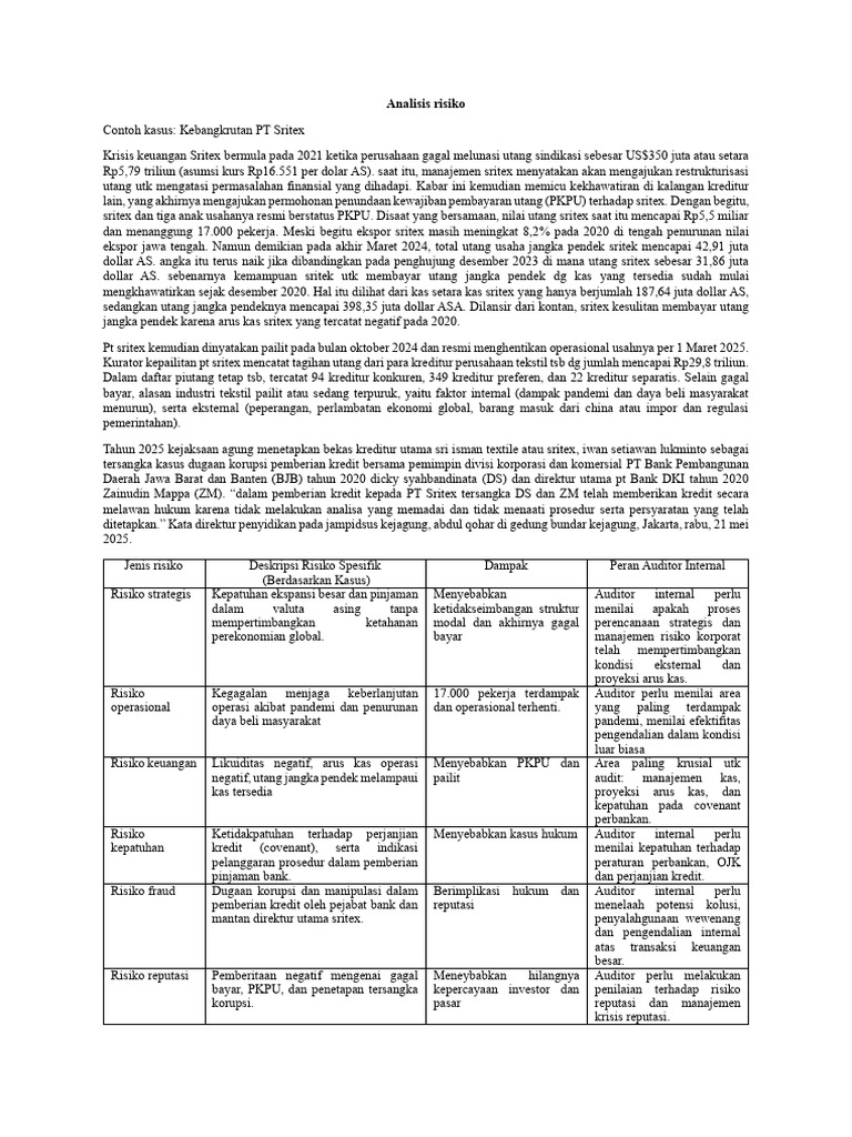 Analisis Risiko Audit | PDF