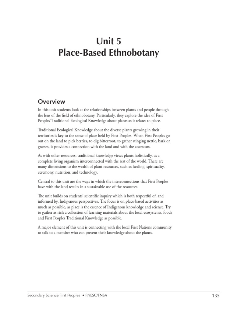 3.5 Place Based Ethnobotany Inquiry 1 | PDF | Ethnobotany | Knowledge