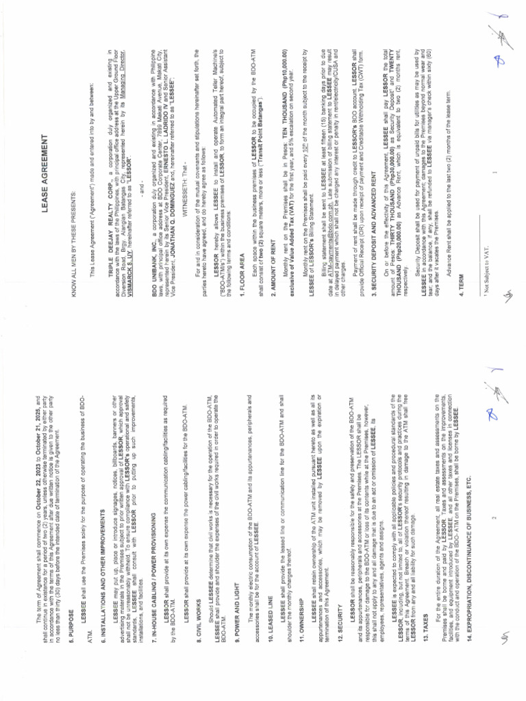 Bdo Atm Transit - Oct 21 2023 - Oct 21 2025 | PDF