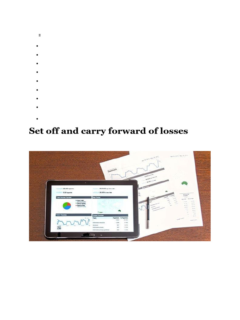 Set Off and Carry Forward of Losses Income Tax | PDF | Capital Gain ...