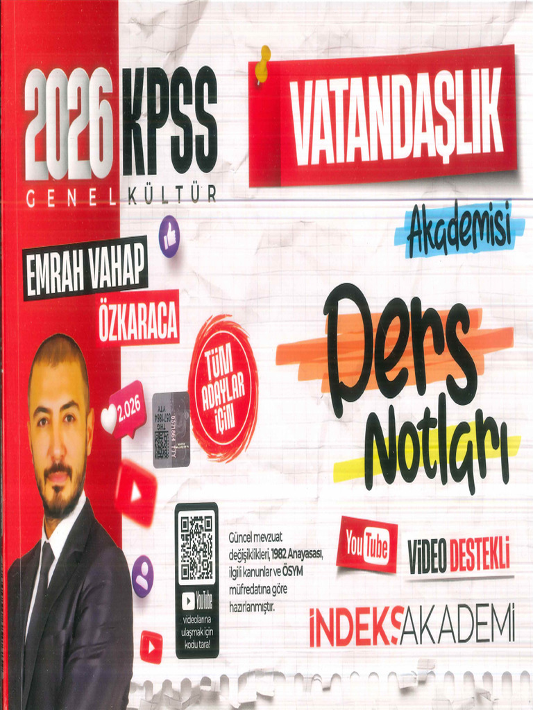 2026 Kpss İndeks Emrah Vahap Vatandaşlik Ders Notlari | PDF