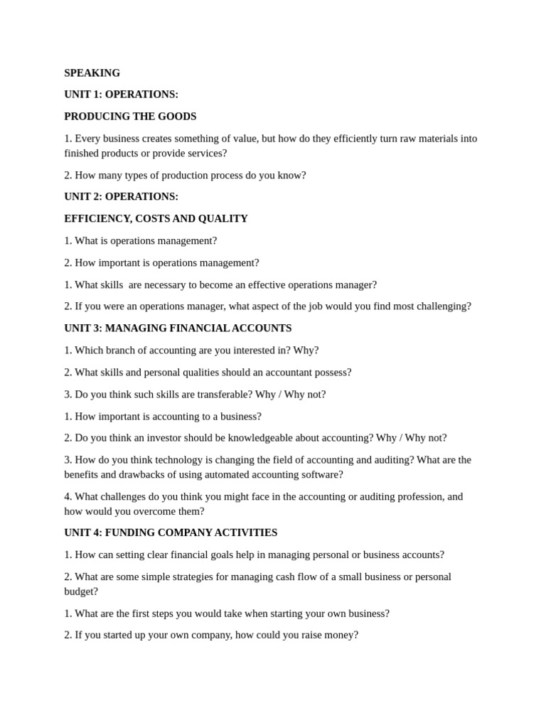 SPEAKING | PDF | Accounting | Audit