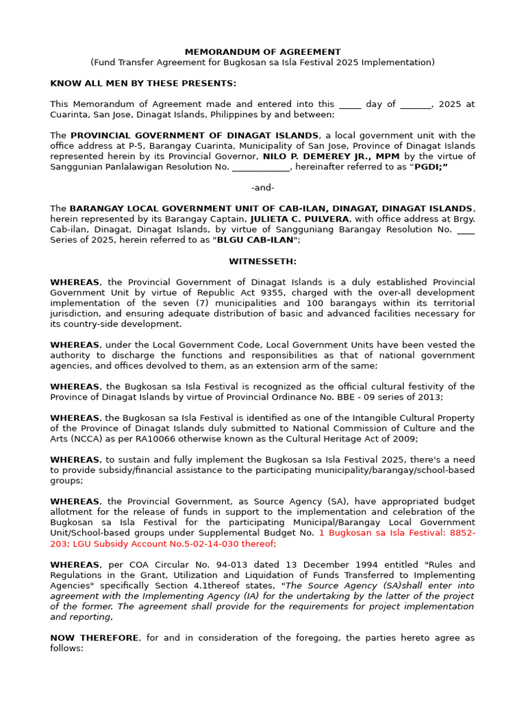 MOA | PDF | Local Government | Government