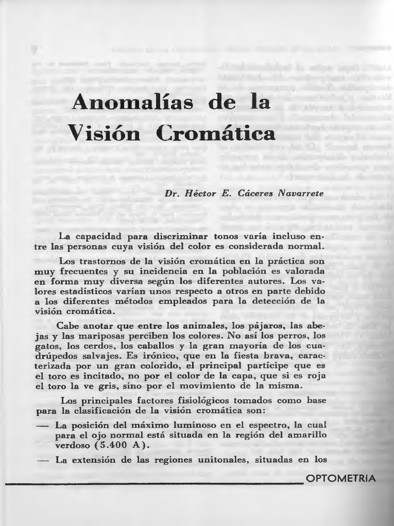 Anomalías de La Visión Cromática | PDF | Color | Verde