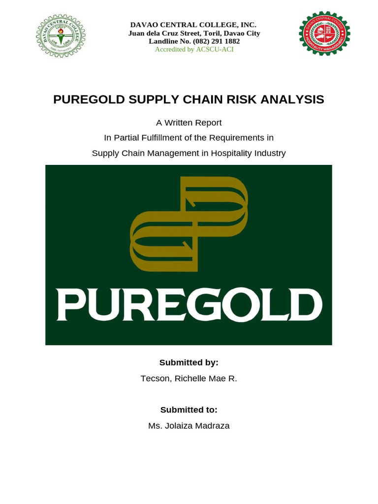 Puregold Supply Chain Risk Analysis | PDF
