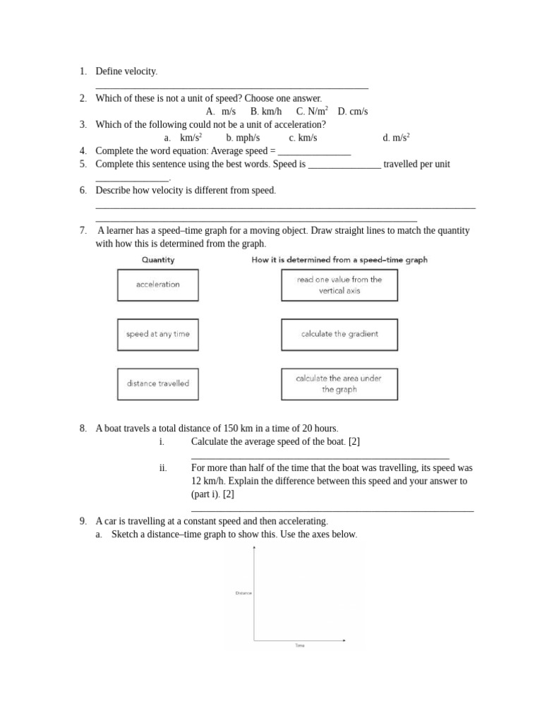 Understanding Speed and Velocity Concepts | PDF | Speed | Acceleration