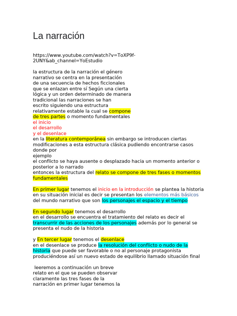 Estructura de la narración en tres momentos | PDF | Narración