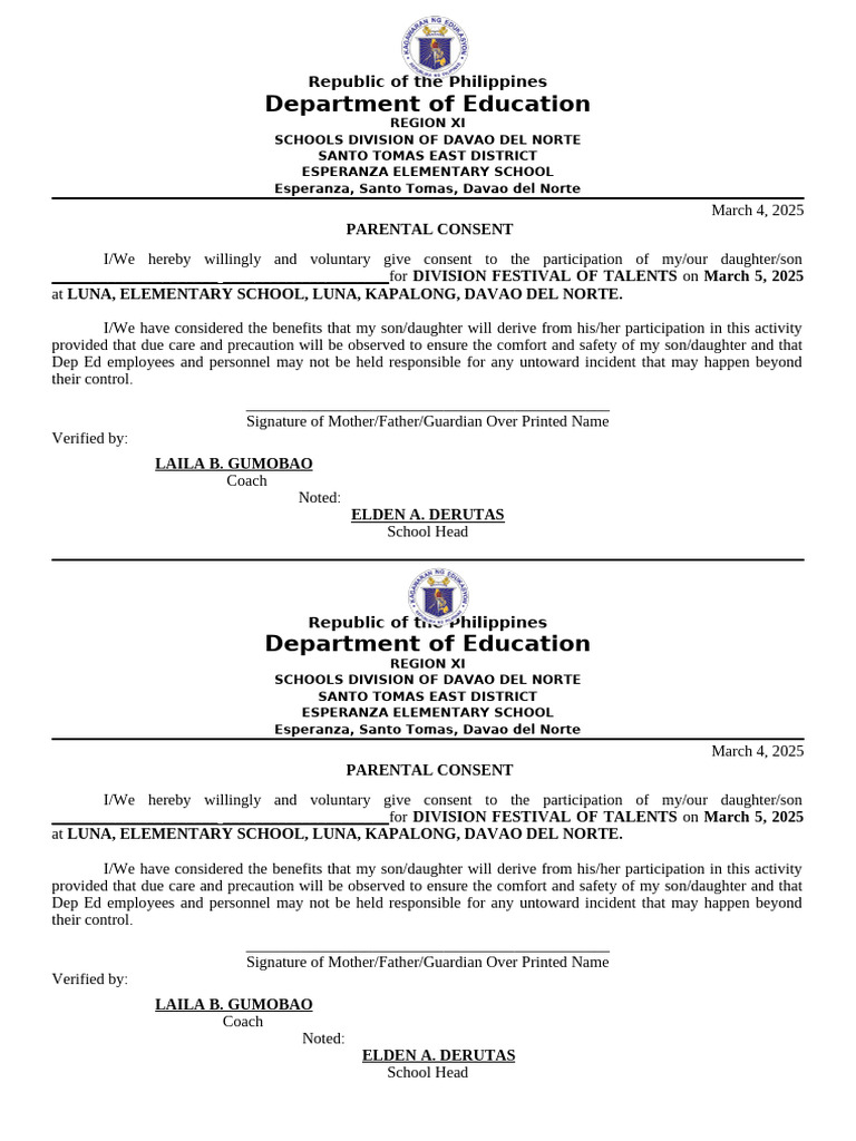 Sci Math Parent Consent 2025 | PDF