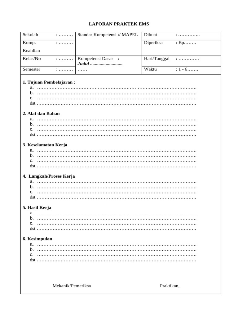 Format Laporan Praktek-1 | PDF