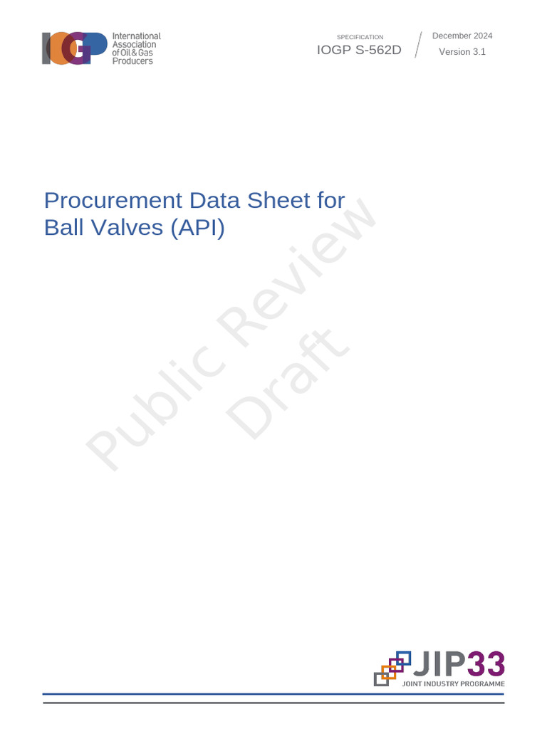 S-562 - Procurement Data Sheet For Ball Valves (API) (PDS) | PDF | Pipe (Fluid Conveyance ...