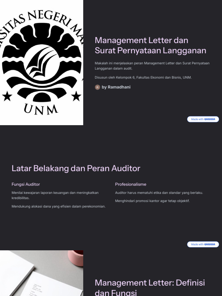 Peran Management Letter dalam Audit | PDF