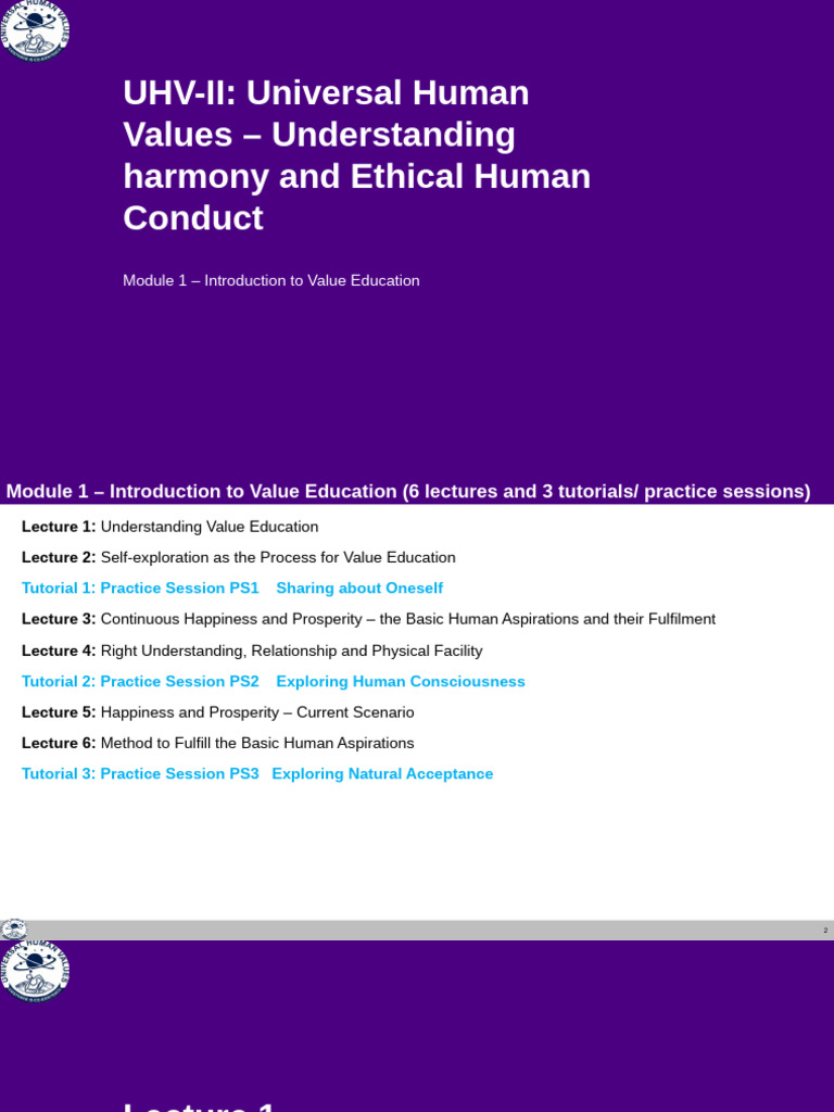 Introduction to Value Education Module | PDF | Reason | Rationality