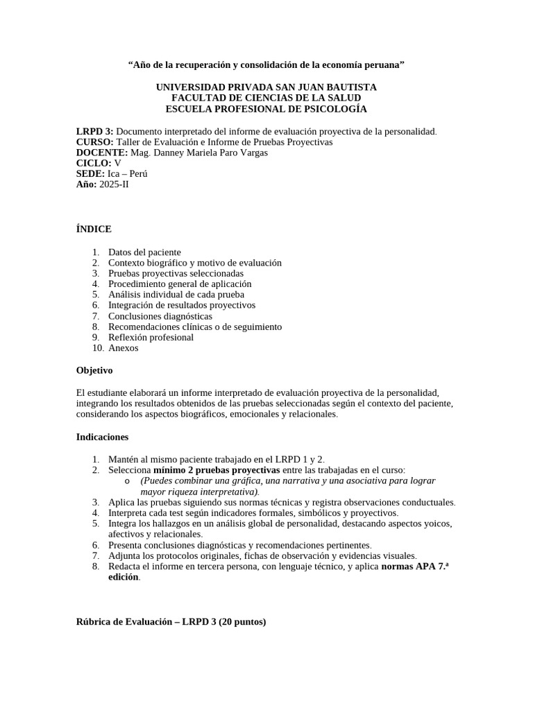 LRPD 3 y 4 Taller | PDF | Sicología | Cognición