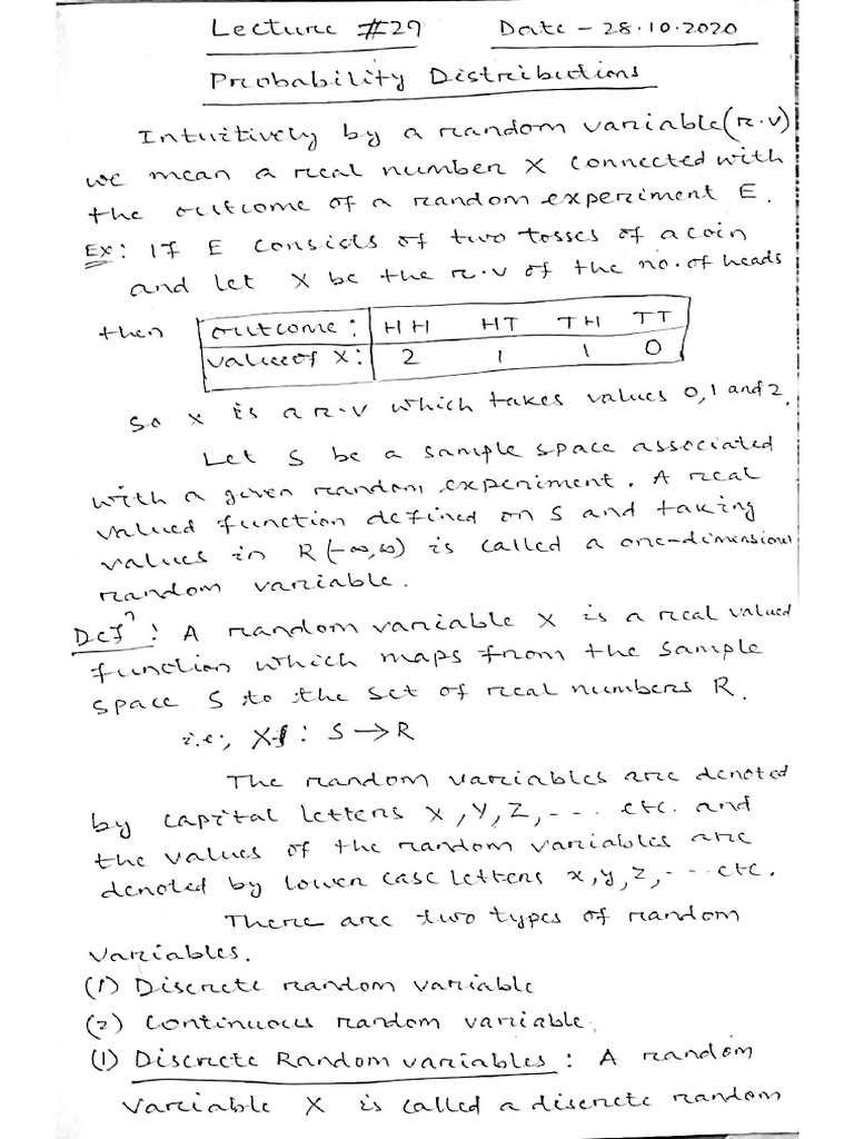 Unit-2 Probability Distribution | PDF