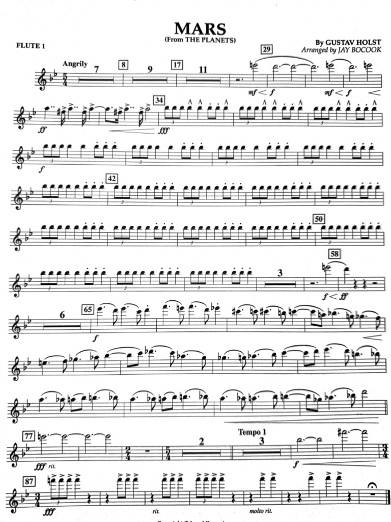 Mars from The Planets Arrangement | PDF | The Planets | Compositions ...