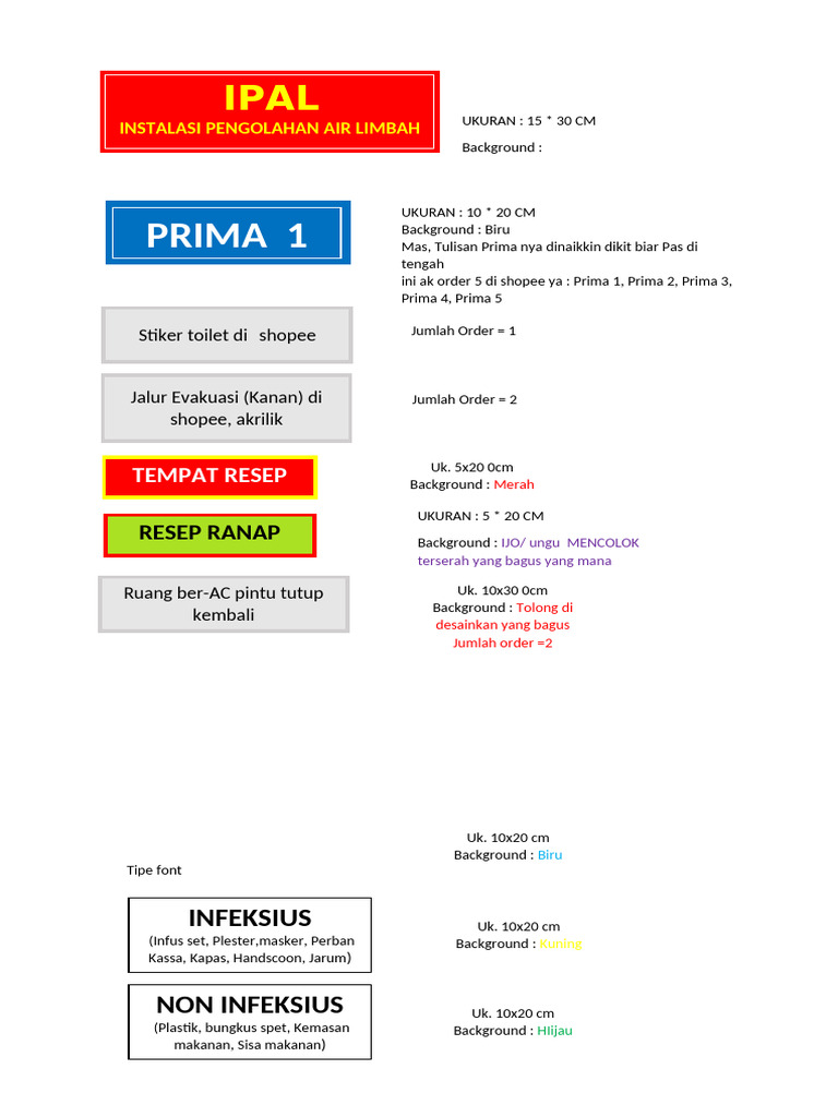 Desain Stiker dan Ukuran untuk Klinik | PDF