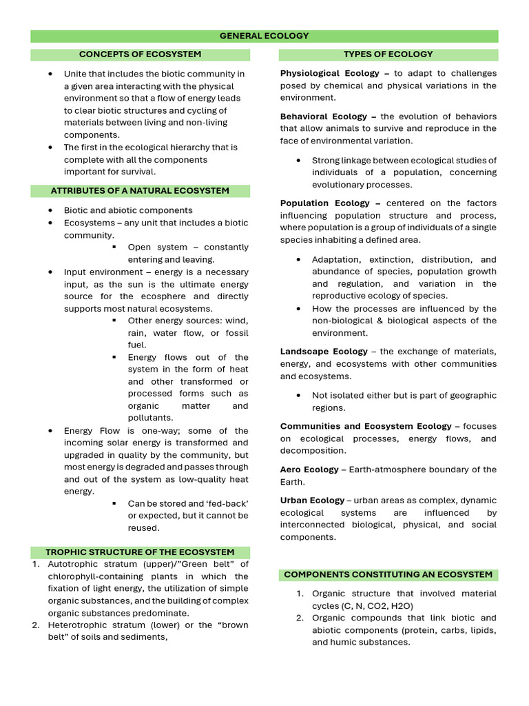 Understanding Ecosystem Concepts and Types | PDF | Ecosystem | Ecology