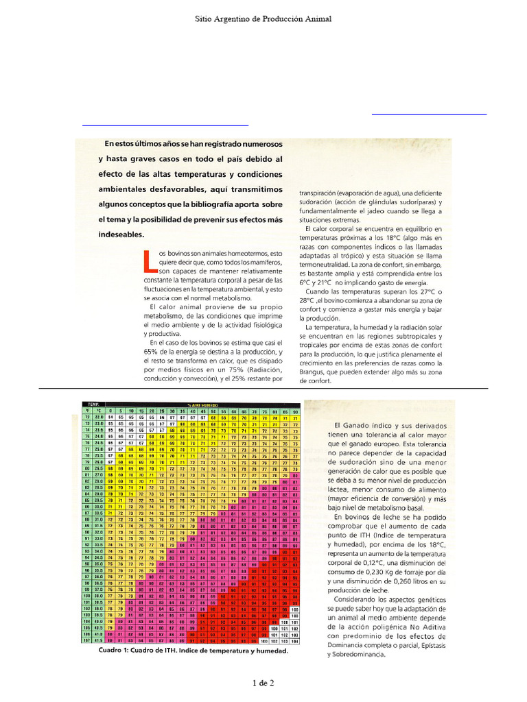 Estrés Calórico en Animales: Conceptos Clave | PDF