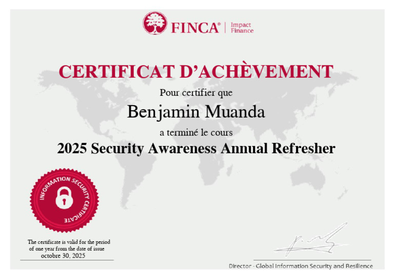 2025 Security Training Completion Certificate | PDF