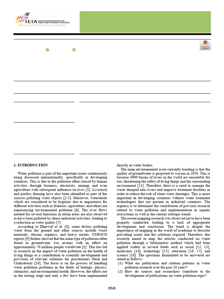 Ijsdp - 19.09 - 22-Mapping Research of Water Pollution: Bibliometric ...
