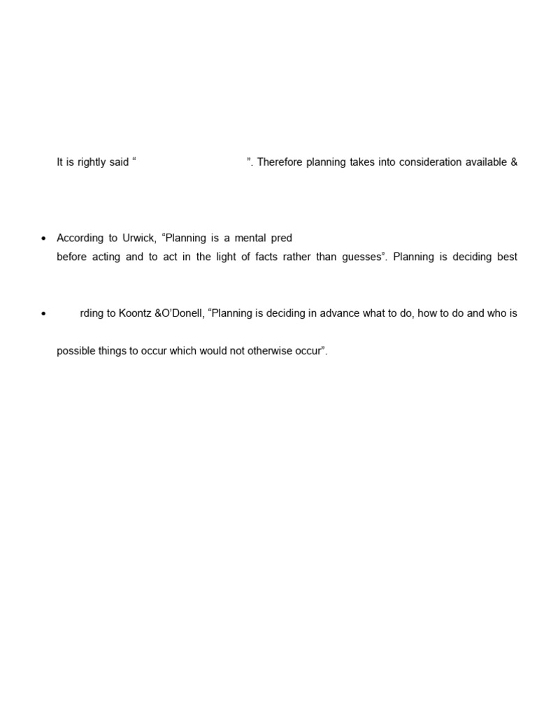 Planning An Management Function | PDF | Planning | Goal