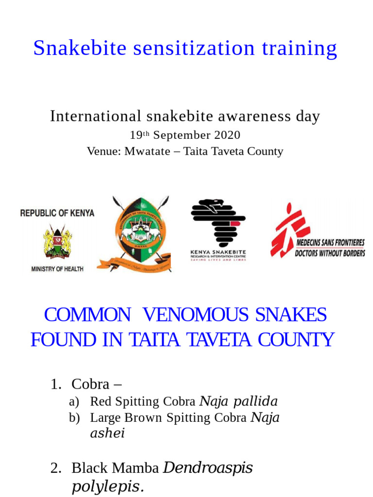 KENYA SNAKEBITE RESEARCH AND INTERVENTION CENTRE BOOKLET - Kelly (2 ...