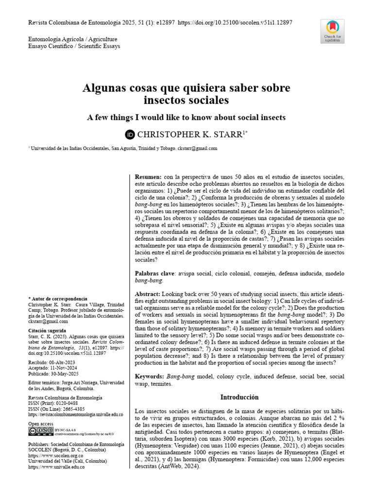 Algunas Cosas Que Quisiera Saber Sobre Insectos Sociales | PDF ...