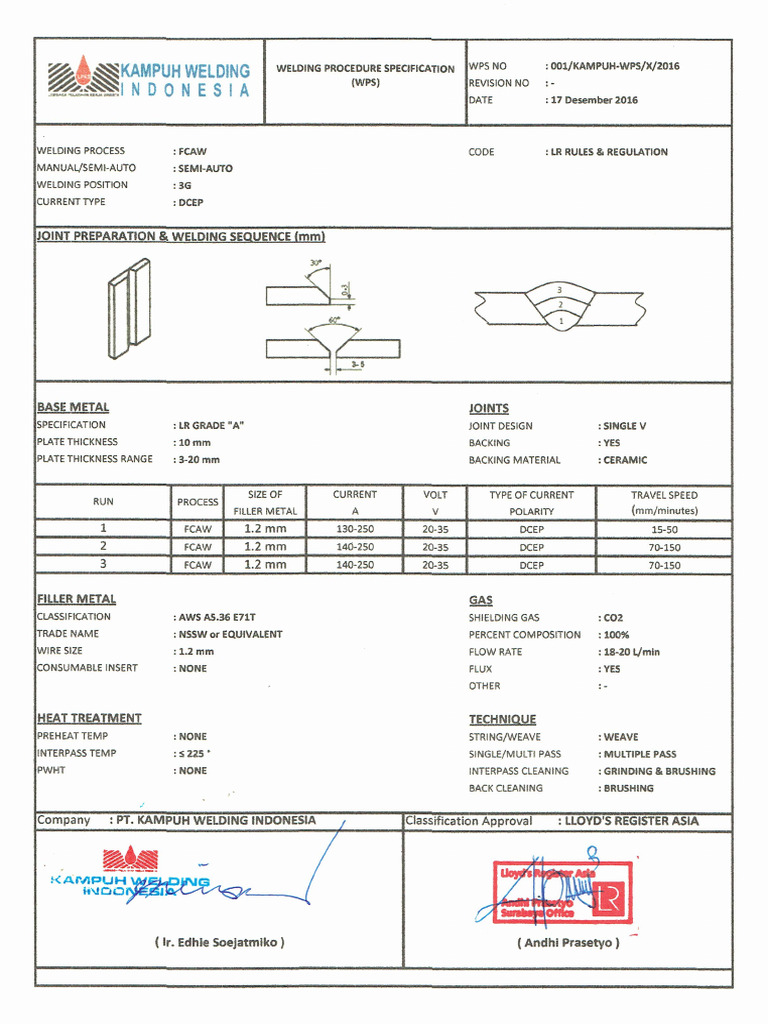 WPS (Welding Procedure Specification) - Revisi | PDF