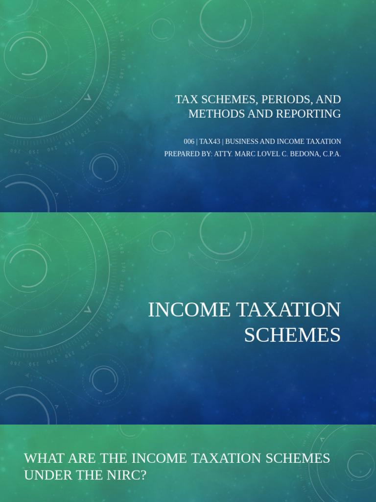 Tax43-006-Tax-Schemes-Periods-and-Methods-and-Reporting. | PDF | Taxes ...
