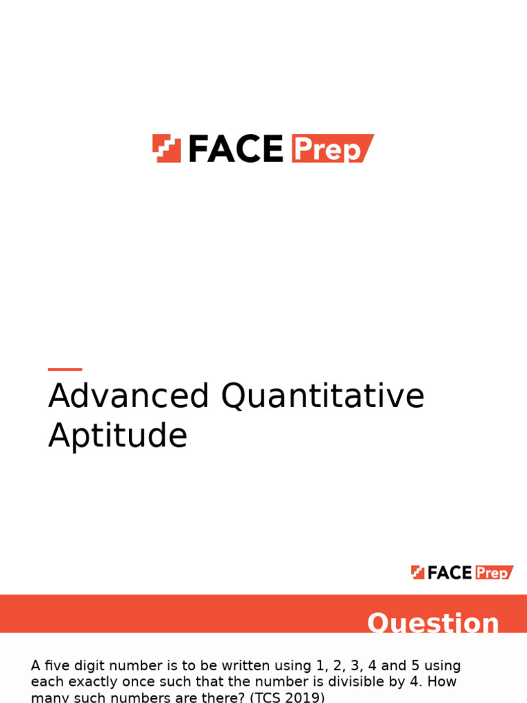 Advanced Quantitative Aptitude Questions | PDF | Mathematics ...