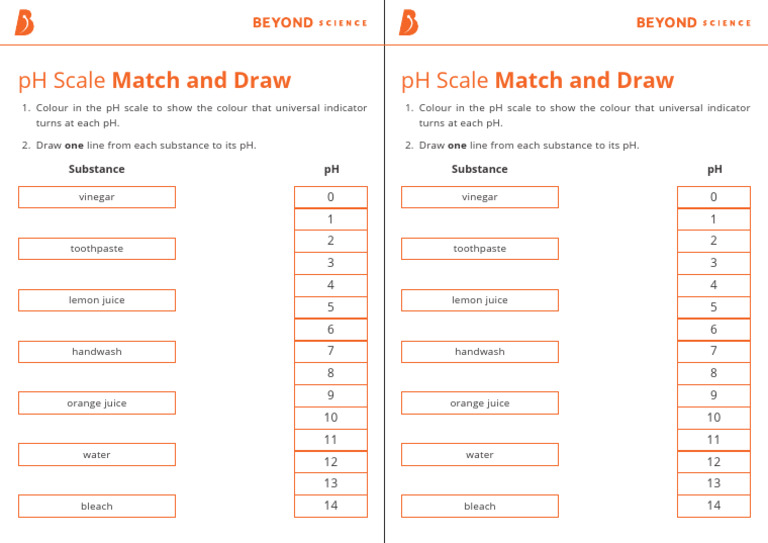 PH Scale Match and Draw Colour in 2xA5 | PDF