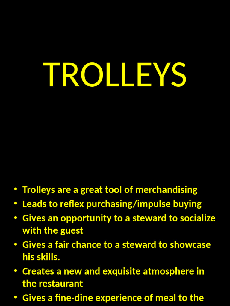 Types of Restaurant Trolleys Explained | PDF