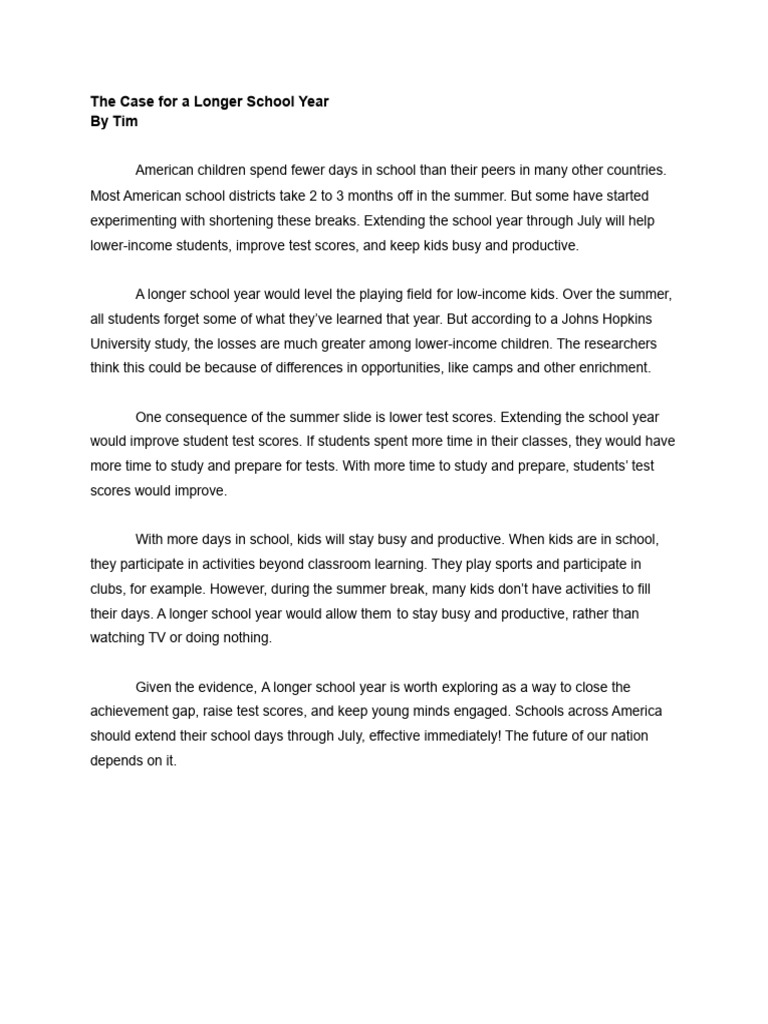 Five Paragraph Essay by Tim | PDF