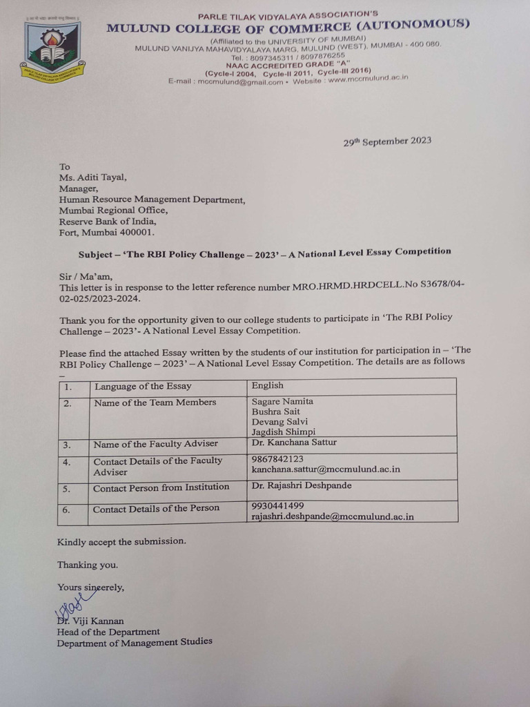 Forwarding Letter | PDF