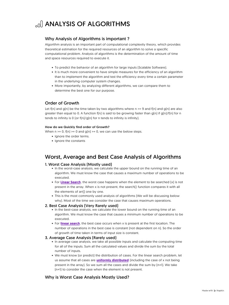 Analysis of Algorithms | PDF | Time Complexity | Algorithms And Data Structures