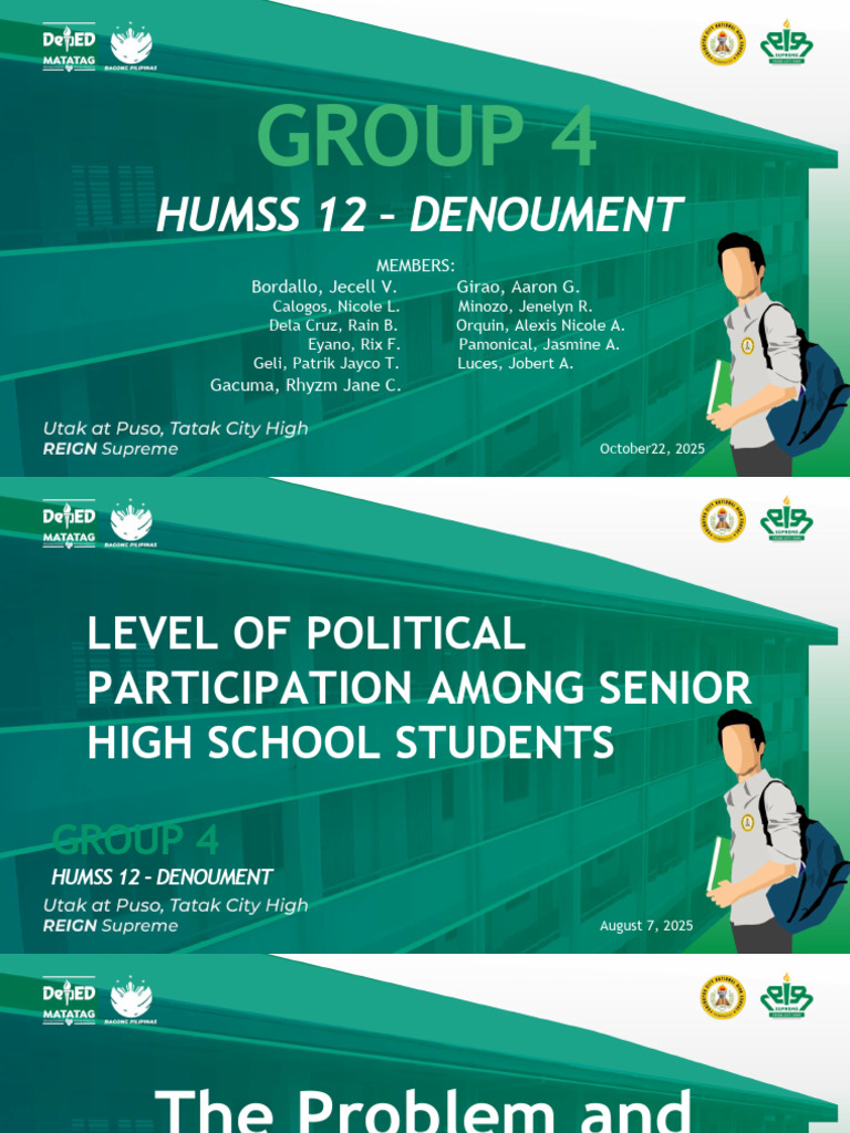 Political Participation of Senior High Students | PDF | Survey Methodology