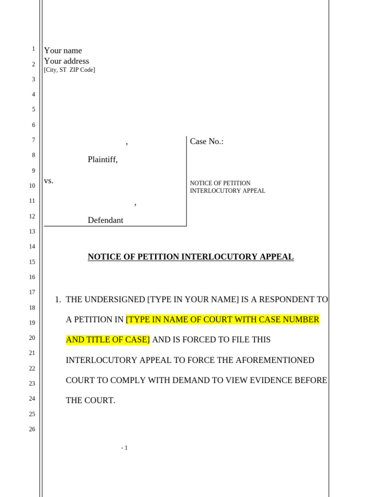 Petition For Interlocutory Appeal | PDF | Standing (Law) | Burden Of ...