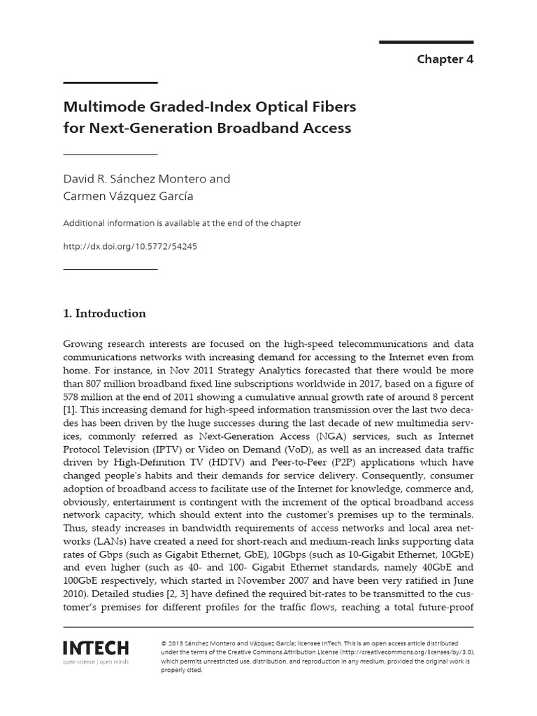 Multimode Graded-Index Optical Fibers For Next-Generation Broadband ...