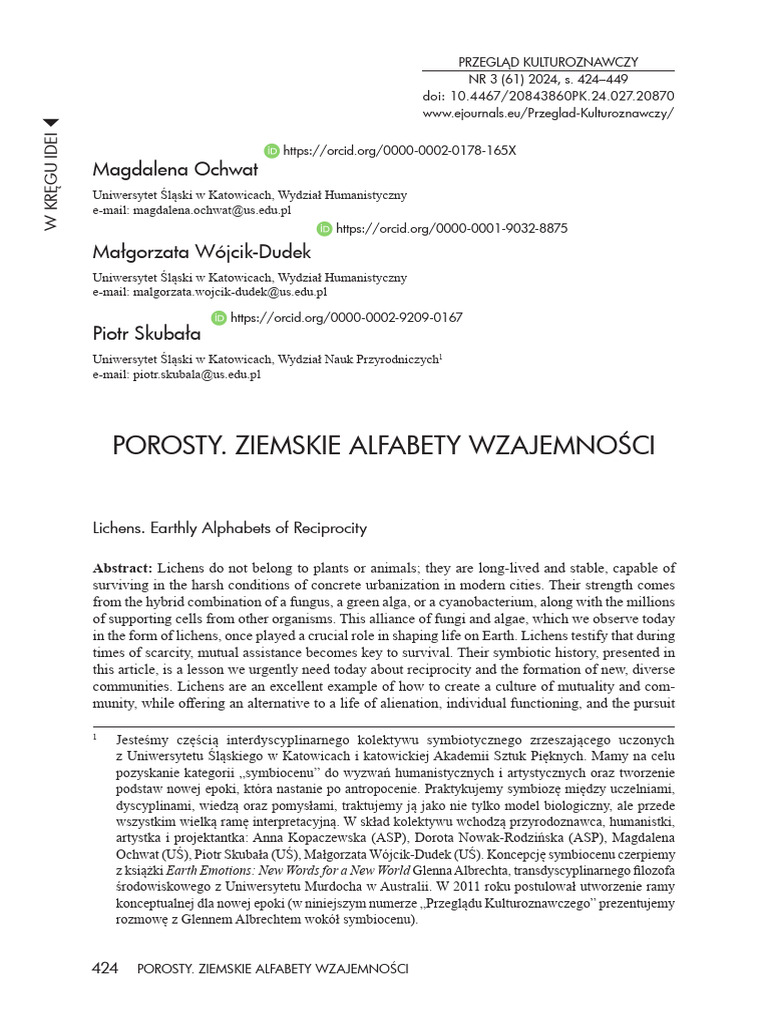 2 Ochwat Wojcik-Dudek Skubala Przeglad Kulturoznawczy 3-61-2024 | PDF