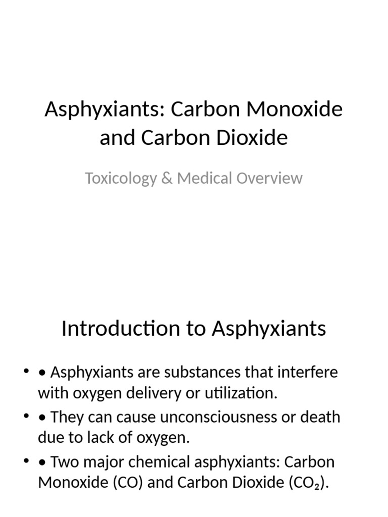 Asphyxiants CO CO2 | PDF