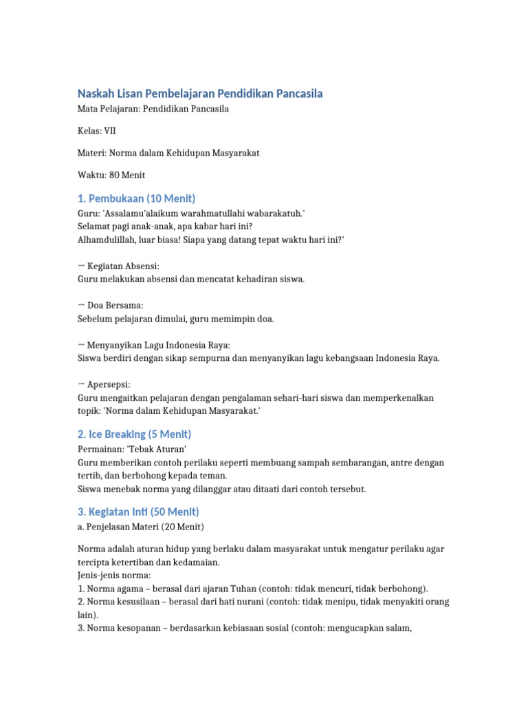 Naskah_Pendidikan_Pancasila_Norma_Masyarakat | PDF