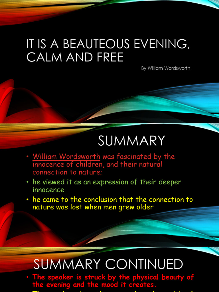 It Is A Beauteous Evening Analysis 002 | PDF | Thou | Holy Of Holies