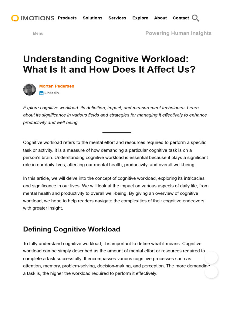 Understanding Cognitive Workload - What Is It and How Does It Affect Us ...