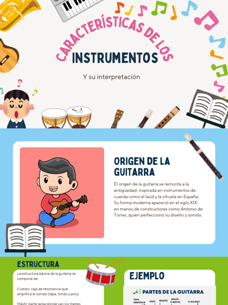 Presentación de Música Diapositivas Instrumentos Ilustrativo Infantil ...