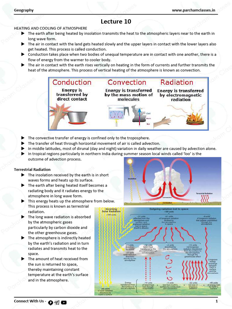 Lecture 10 - Heating and Cooling of Atmosphere | PDF | Atmosphere Of ...