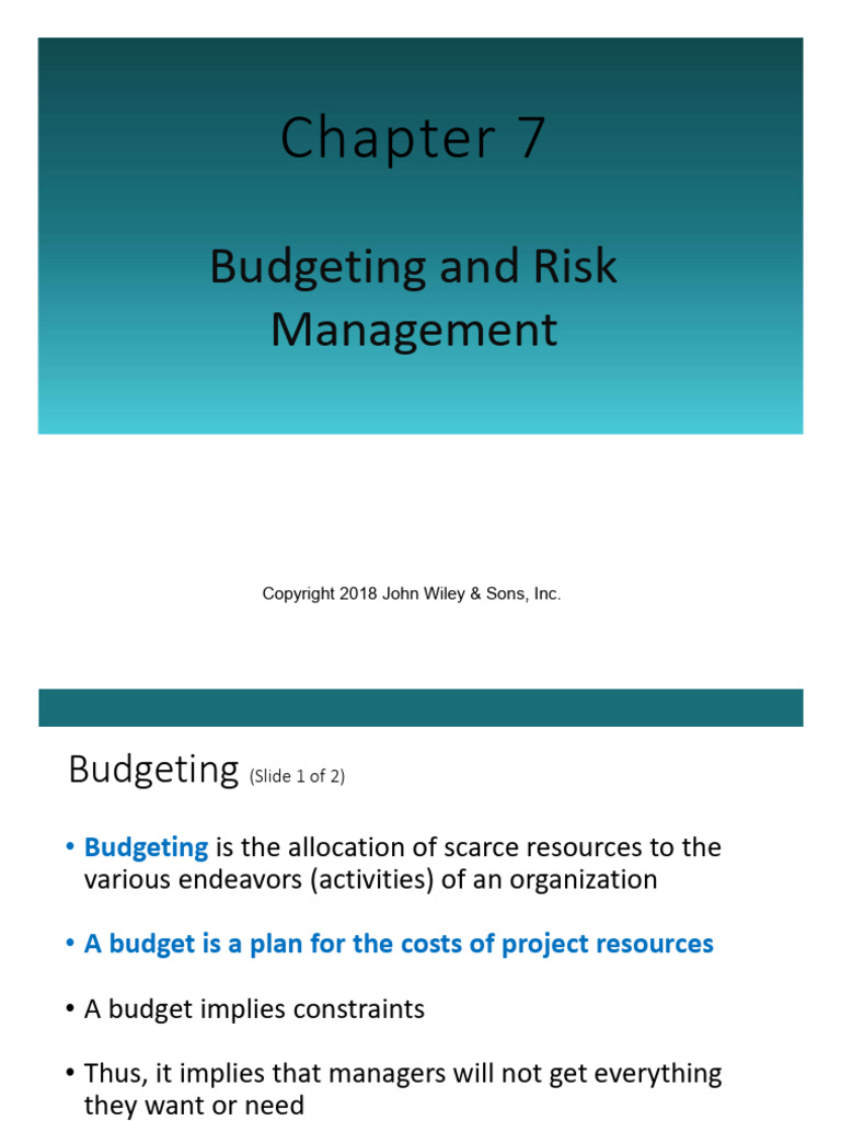 Budgeting and Risk Management Strategies | PDF | Risk | Risk Management
