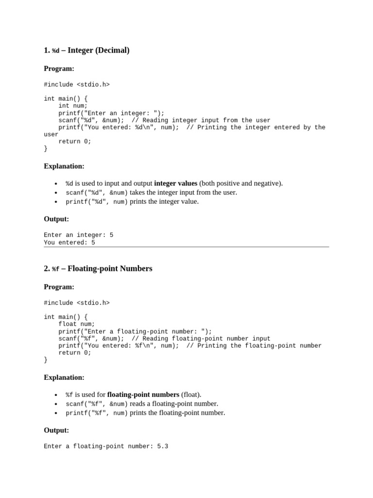 C Basic Programs With Solutions | PDF | Integer (Computer Science) | Fahrenheit