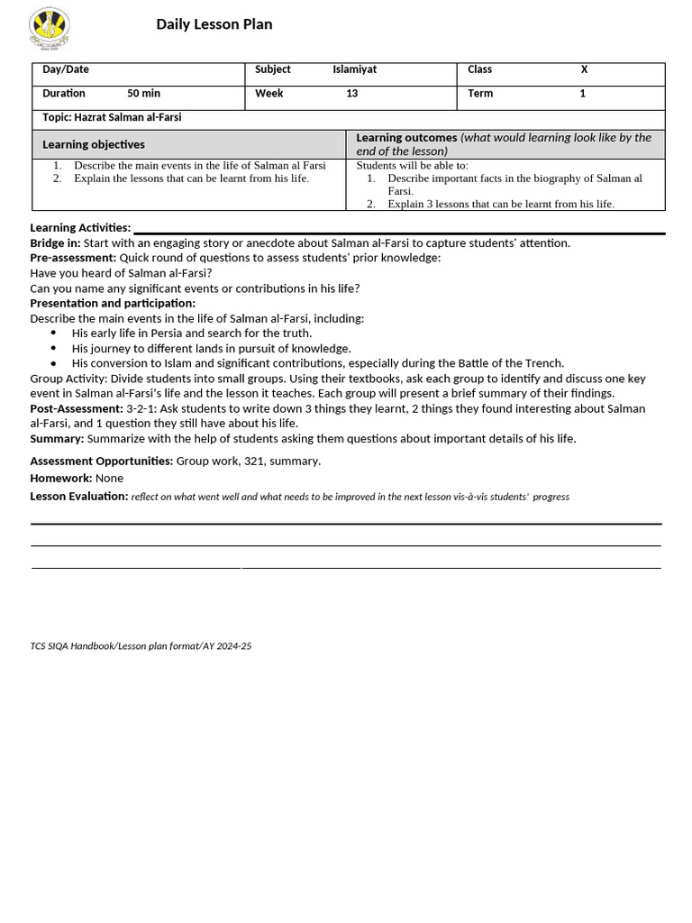 LP Hazrat Salman | PDF